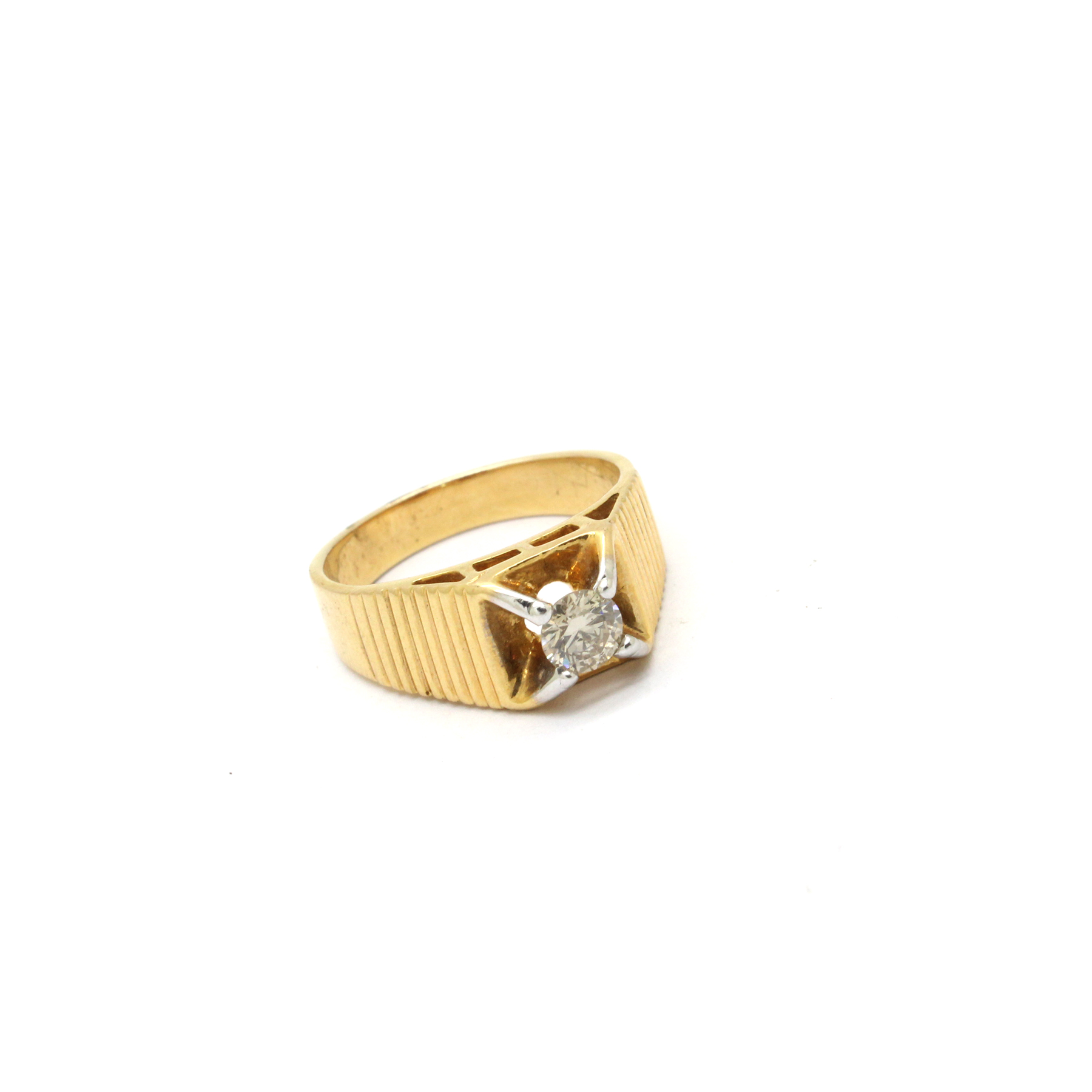 Diamond Solitaire Gents Ring – Gahana Online