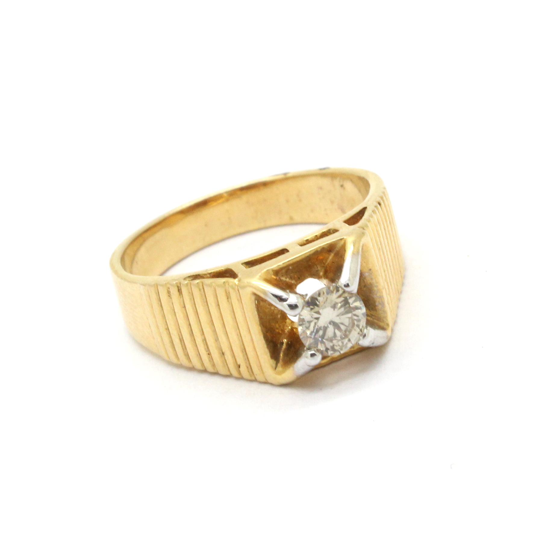 Diamond Solitaire Gents Ring – Gahana Online