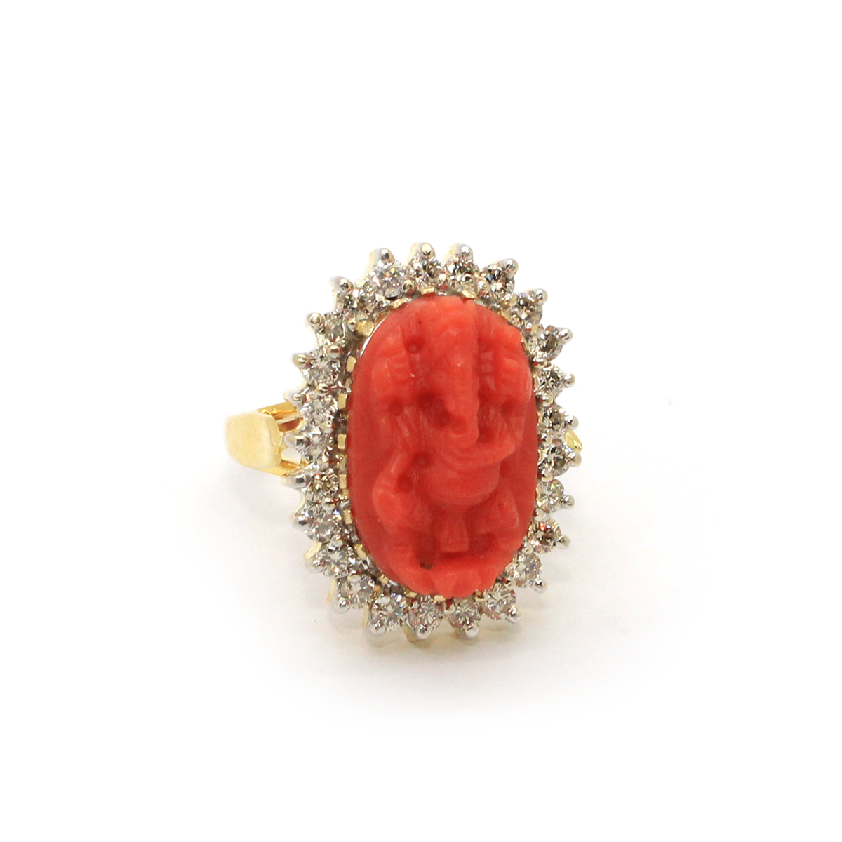 Diamond Coral Ganesh Ring – Gahana Online